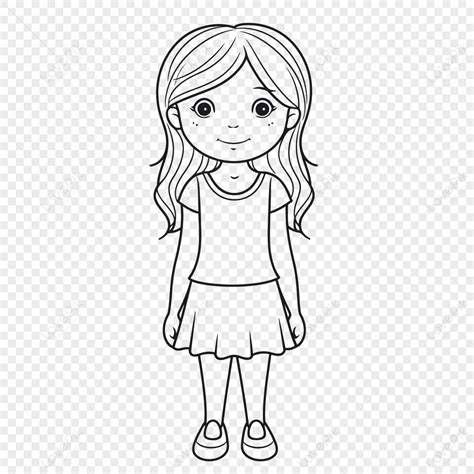 개요 이미지 스케치 그림이 있는 소녀 색칠 페이지 벡터개요 예술라인 아트 Png 일러스트 무료 다운로드 Lovepik