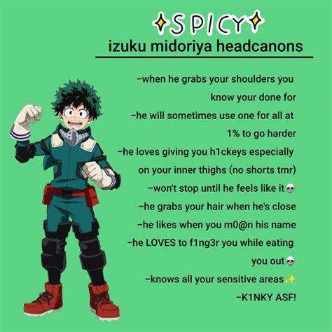 ~spicy Deku Headcannons~ In 2024 Anime Charakter Anime Charakter