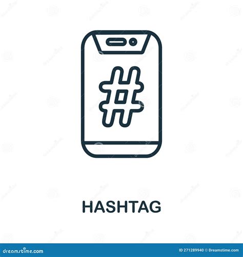 Hashtag Line Icon Monochrome Simple Hashtag Outline Icon For Templates Web Design And