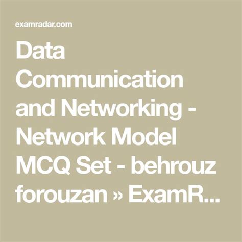 Data Communication And Networking Network Model Mcq Set Behrouz