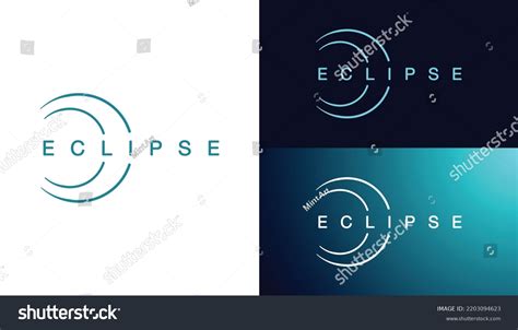 Solar Eclipse Logo Minimalist Background Typography Stock Vector