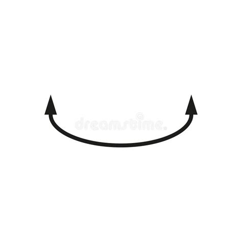 Dual Double Ended Semi Circle Arrow Semicircular Round Long Two Sided Arrow Stock Illustration