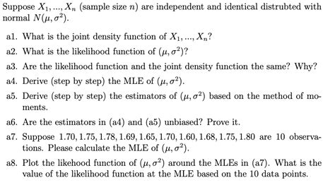 Suppose X Xn Sample Size N Are Independent And Chegg