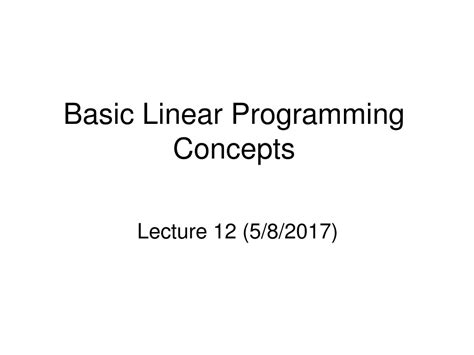 Ppt Basic Linear Programming Concepts Powerpoint Presentation Free