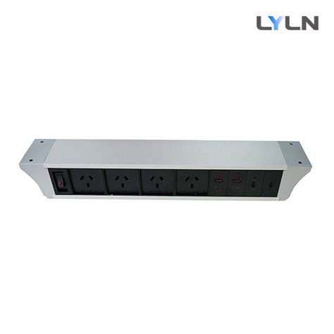 Sandblasted Aluminum Conference Table Socket Mounted Under The Table Edge