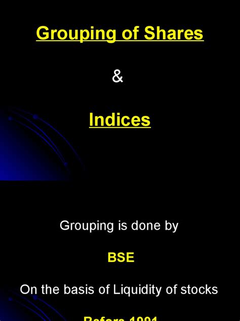 grouping of shares and indices pdf stock market index market liquidity