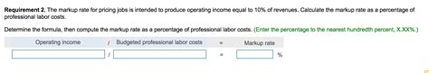 Solved Requirement The Markup Rate For Pricing Jobs Is Chegg Com