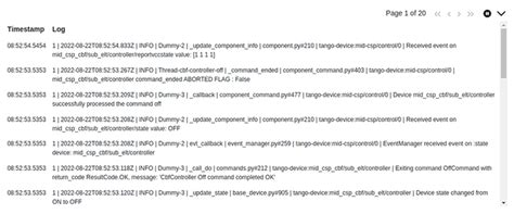 Elasticsearch Log Viewer Widget — Taranta 2151 Documentation