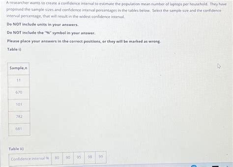 Solved A Researcher Wants To Create A Confidence Interval To