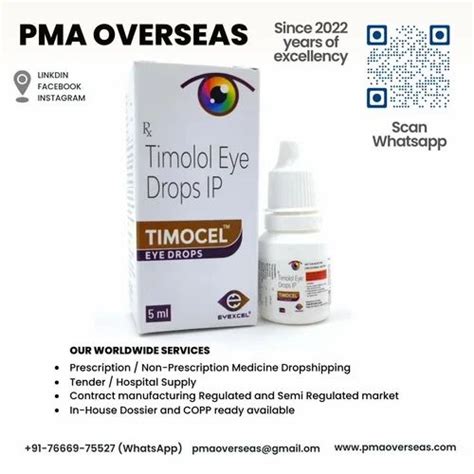 Eyexcel Timolol Maleate Eye Drops Ip Packaging Type 5 Ml Droper At