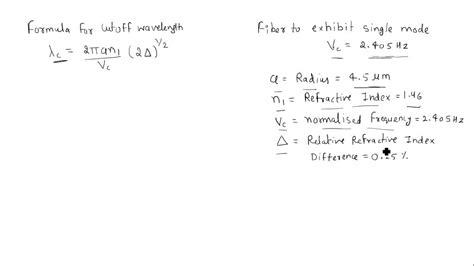 Solved Find The Cutoff Wavelength For A Step Index Fiber With Core