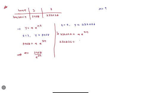 solved based on the semilog bacterial groxn plot shown below what is