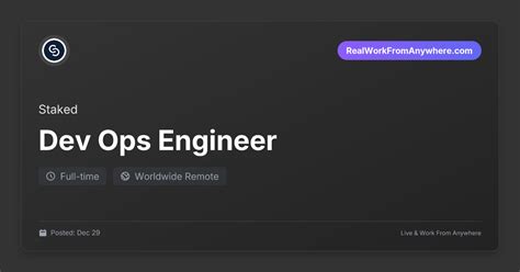 dev ops engineer at staked work from anywhere
