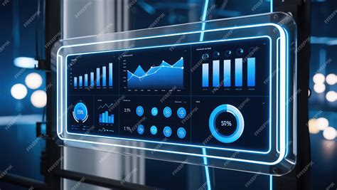 A Futuristic Display With A Variety Of Charts And Graphs Showcasing