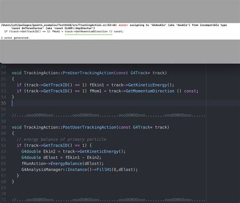 geant4 getmomentum particles track event run and biasing