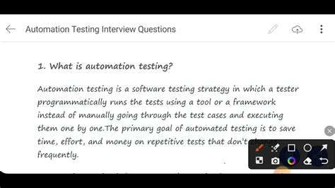 What Is Automation Testing Interview Question Youtube