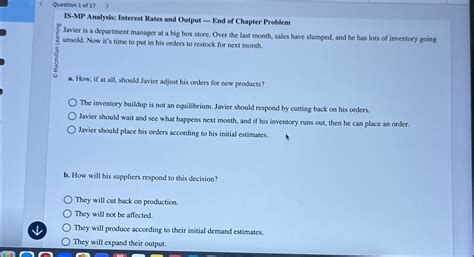 Solved Question Of IS MP Analysis Interest Rates And Chegg Com