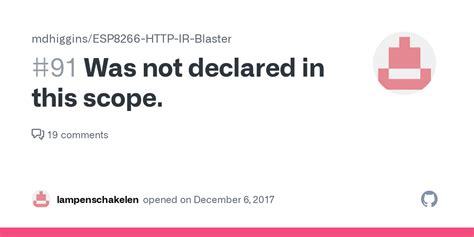Was Not Declared In This Scope Issue Mdhiggins ESP IR Blaster GitHub