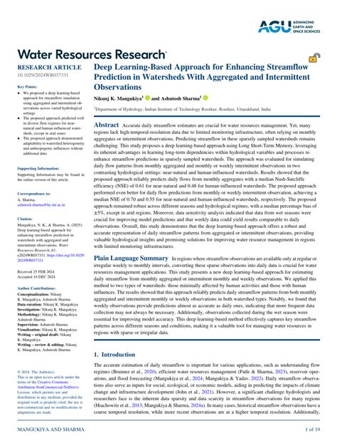 Pdf Deep Learning‐based Approach For Enhancing Streamflow Prediction