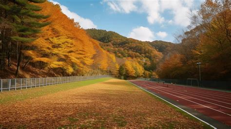 일본 육상 트랙의 가을 스톡 사진 후쿠시마시 아즈마 육상 경기장 가을 아즈마 육상 공원 육상 트랙 후쿠시마 현 고화질 사진 사진 배경 일러스트 및 사진 무료 다운로드