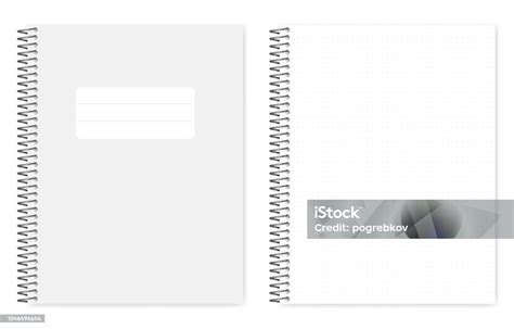 Dot Grid Wire Bound Notebook Realistic Vector Mock Up Stock