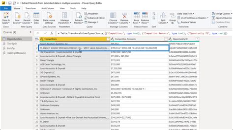 Delimited Data Extracting Records Using Power BI Master Data Skills AI