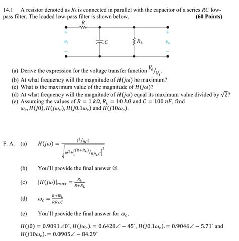 Solved A Resistor Denoted As RL Is Connected In Chegg