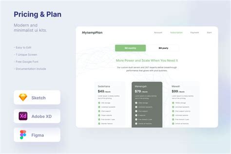 pricing and plan section template