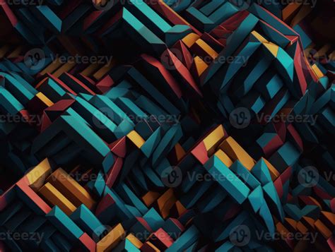 Dark Abstract Geometric Grid Pattern Seamless Background Created With Technology Stock