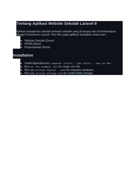 Tentang Aplikasi Website Sekolah Laravel 8 Pdf