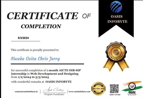 Osita Jerry On Linkedin Internship Webdevelopment Oasisinfobyte