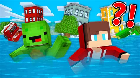 Mikey And JJ Survive The FLOOD In Minecraft Maizen YouTube