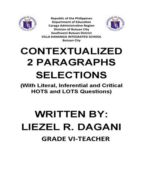 Engl Contextualized Paragraphs Dagani Pdf