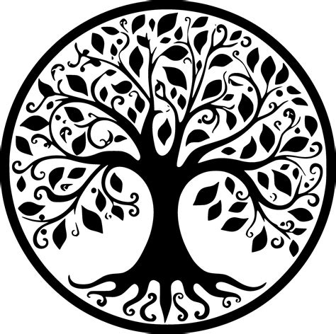 Tree Black And White Vector Illustration 36229592 Vector Art At Vecteezy