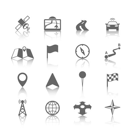 Navigation Icon Set Vector Art At Vecteezy
