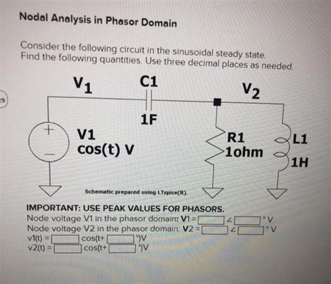 solved nodal analysis in phasor domain consider the