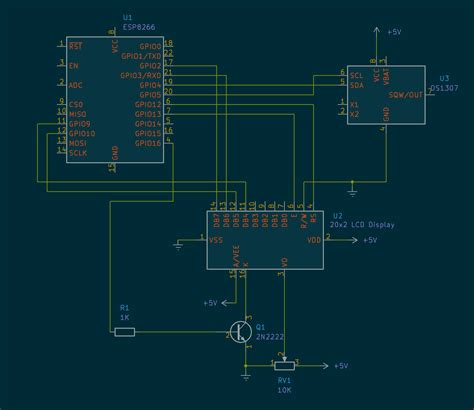 Github So1der20x2clock Simple Clock With Esp8266 Ds1307 And 2x20
