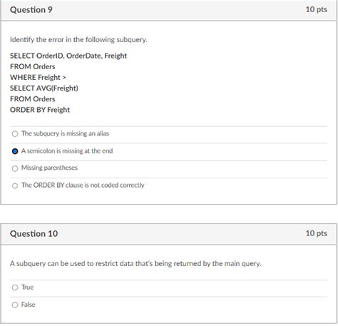 Solved The Subquery Is Missing An Alias A Semicolon Is