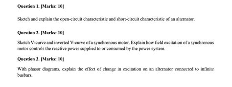 Solved Question 1 Marks 10 Sketch And Explain The Open Circuit