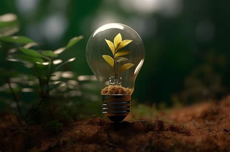 Premium Photo Light Bulb On Green Background Generative AI