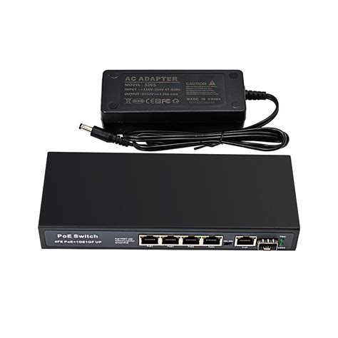 4 Port 10 100m Poe With 1 1000mbps Rj45 Port 1 Sfp Fiber Switch External Power Poe Switch For