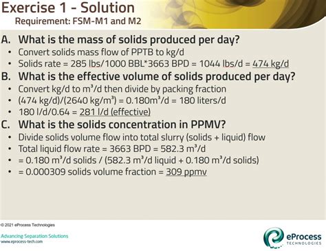 facilities sand management calculation exercises b fsm 194