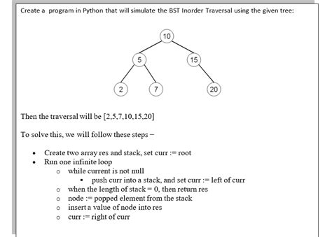 Solved Create A Program In Python That Will Simulate The Bst