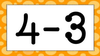 Single Digit Subtraction Slides With Physical Prompts Includes Printable Cards