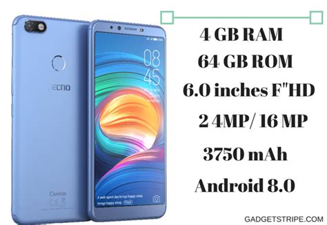 Tecno Camon X Pro Specifications Features Price Gadgetstripe