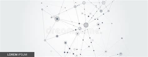 Vector Connect Lines And Dots Banner Template For Science And Technology Stock Vector