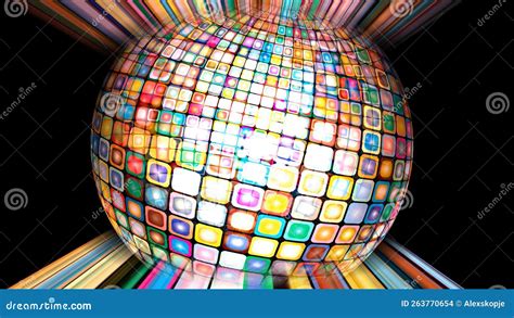 Colorful Pixels On Rotating Sphere Stock Illustration Illustration Of Element Rotating 263770654