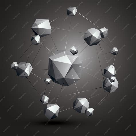 Premium Vector Abstract Asymmetric Vector Monochrome Object Constructed From Different