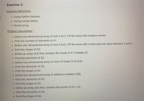 Solved Exercise Exercise Objectives Using Python Chegg