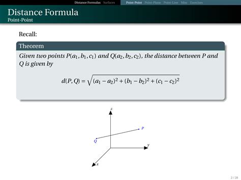 SOLUTION Distance Formula And Surfaces Handout Studypool
